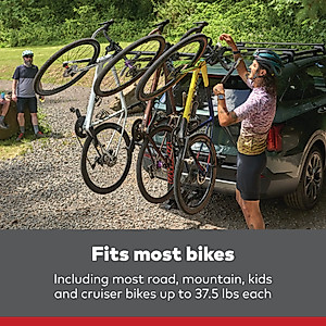 Yakima Versatile HangTight 4 Vertical Hanging Hitch Steel Bike Rack for 2 Inch Hitch Receivers with Fully Padded Cradles and Tilting Design, Black