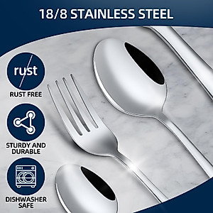 Silverware Set for 4, 20 Piece Heavy Duty Stainless Steel Flatware Set, Solid Spoons and Forks Set, Mirror Polished Cutlery Set, Utensil Sets for Home, Restaurant, Wedding, Party- Dishwasher Safe