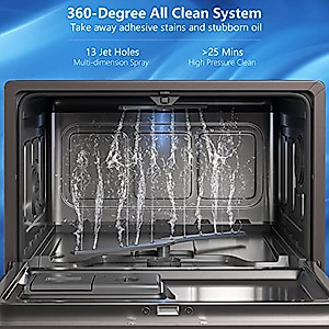 GOFLAME Countertop Dishwasher Portable, Countertop or Built-in Dishwasher with 6 Place Settings and 5 Cleaning Presets, LED Touch Screen, Compact Dishwashing Machine for Homes, Dorms, RVs