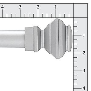 Interior Living 36-66 in. Adjustable Square End Curtain Rod, 1 in. Diameter, Pewter