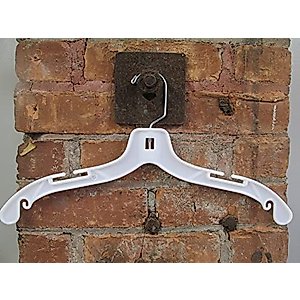 NAHANCO 1405 Plastic Dress Hanger, Jumbo Weight, 17", White (Pack of 100)