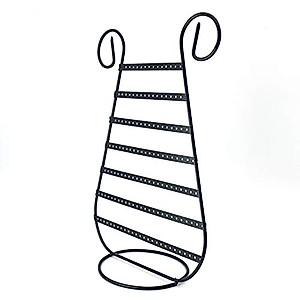 Tytroy Black Metal Harp Shaped Earring Organizer Holder (Up to 78 Pairs) Jewelry Display Stand (1 pc)