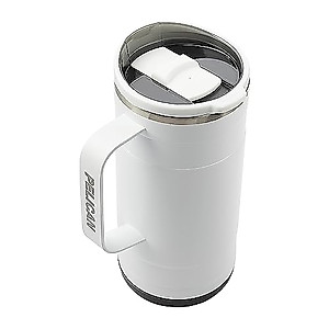 Pelican Hydration Pelican Ridge™ 18 oz Vacuum Insulated Tumbler - Recycled Stainless Steel Double Wall Travel with Dual Lid, Powder Coated Insulated Coffee Mug For Hot Cold Drinks, Bright White