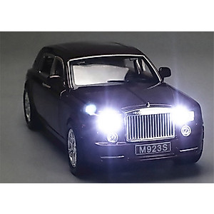 Greshare Model car, 1:24 Rolls-Royce Phantom Diecast Sound & Light & Pull Back Model Toy Car Black New in Box