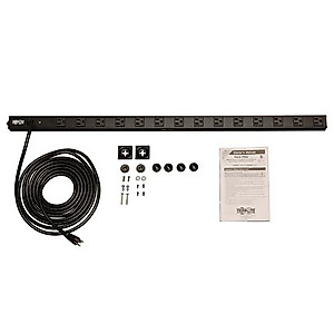 Tripp Lite Basic PDU, 1.44kW Single-Phase, 120V, 14 Outlets (5-15R), NEMA 5-15P Input, 15 ft. Cord, 0U Vertical Rack-Mount Power (PDUV15)