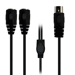 LOKEKE 7 Pin DIN MIDI Splitter Cable, 7 Pin DIN DIMI Male to 2 Din 7 Pin Female Y Cable Cord Wire Audio Socket for Bang Olufsen Naim(7Pin to 7Pin)