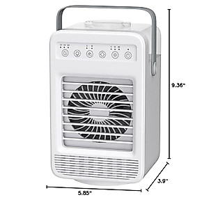 Personal Air Cooler, 70°Oscillating Evaporative Ultra Portable Personal Air Cooler with 7 Colors LED Light, 4 Wind Speeds, 2 Refrigeration, 2/4/6Timer, 2 Spray Modes and 450ml large tank for Office