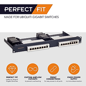 R RACKMOUNT·IT | RM-UB-T1 | Rack Mounting Kit for Ubiquiti UniFi Switch 8 & 8-60W