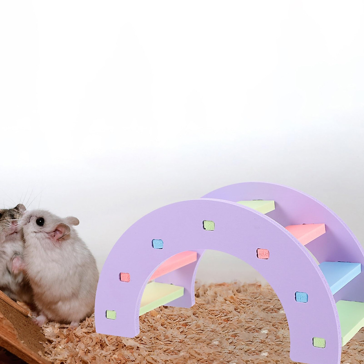 Ipetboom Ladder Chinchilla Bridge Toy Pets Exercise Activity Squirrel Paly Paltform Small Animal Log Bridge Cat Houses for Indoor Cats Rat Hideout Toys Reptile Hamster Chevron Board