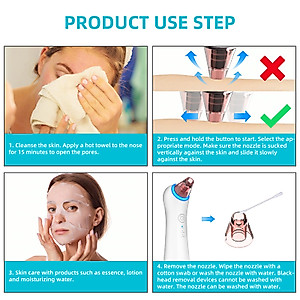 Blackhead Remover Pore Vacuum Extractor-2025 Upgrade GERY Blackhead Cleaner Electric Comedone Acne Extractor Kit Facial and Nose Peel Whitehead Black Head Removal Tool,Red&Blue Light, and 4 Porbes