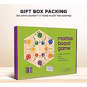 flybold Wooden Game Set - 6 x 10 x 6 Inches - Family-Friendly Game for Kids and Adults - Board Games for Adults for Indoor/Outdoor Fun, BBQs, Parties, and Picnics