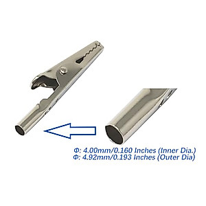 iexcell 100 Pcs 2 Inches / 51 mm Steel Alligator Clips Crocodile Clamps, Silver Tone Nickel Plated, Come in a Plastic Case