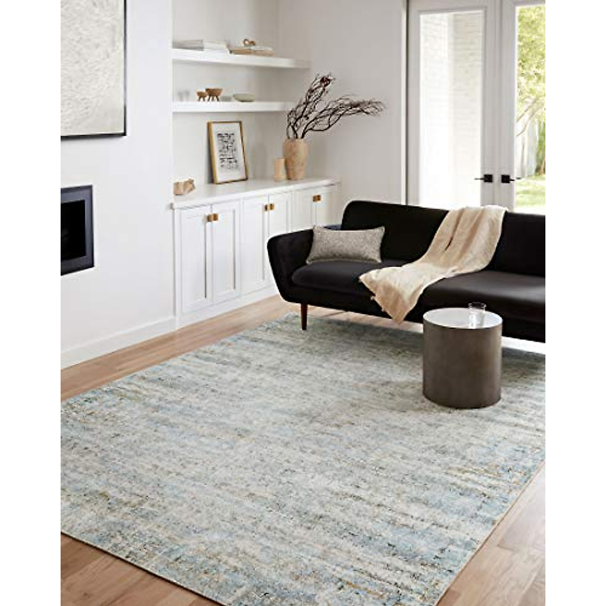 Loloi II Drift Collection DRI-03 Ivory/Sky, Contemporary 7'-6" x 9'-6" Area Rug