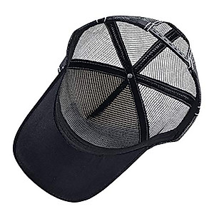 Unisex Animal Mesh Trucker Hat Strapback Square Patch Baseball Caps (One Size, Black White Crocodile)