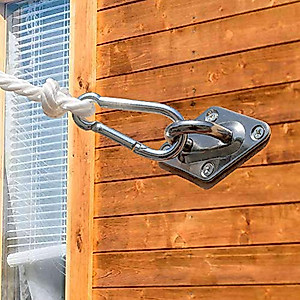 Tiberham Sun Shade Sail Hardware Kit, Heavy Duty Anti-Rust Rectangle/Square Shade Sail Installation for Patio Lawn and Garden (44 Pcs)