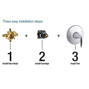 KOHLER 8304-K-NA Rite-Temp Pressure-Balancing Valve Body and Cartridge Kit, Shower Valve System, 6.25 5.25 5.50