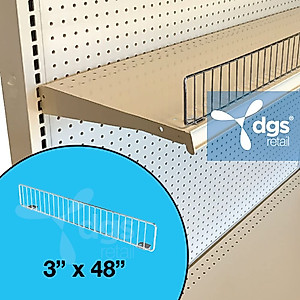 DGS Retail Wire Shelf Divider Front Fence for 48" W Lozier & Madix Gondola Wire Shelving, Silver 3" H