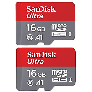 Sandisk Ultra micro SDHC Micro SD UHS-1 TF Memory Card 16GB 16G (Two Pack 16GB x2 =32GB) Class 10 Plus(1) Everything But Stromboli Memory Card Reader