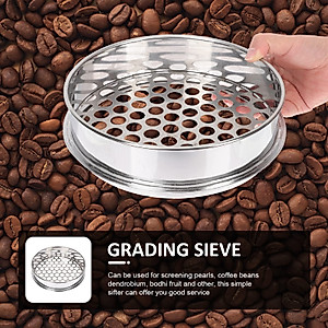Veemoon Round Hole Sieve Stainless Steel Soil Sieve Kitchen Food Bean Sifter Sand Sifter Sand Sifter Riddle Gardening Mesh Filter Blueberry Sieve for Home Kitchen Garden Use