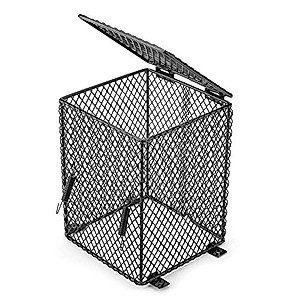 Fdit Pet Reptile Anti-Scald Lamp Mesh Cover Round Square Day Night Ceramic Light Bulb Heating Lampshade(Cubiod Shape)