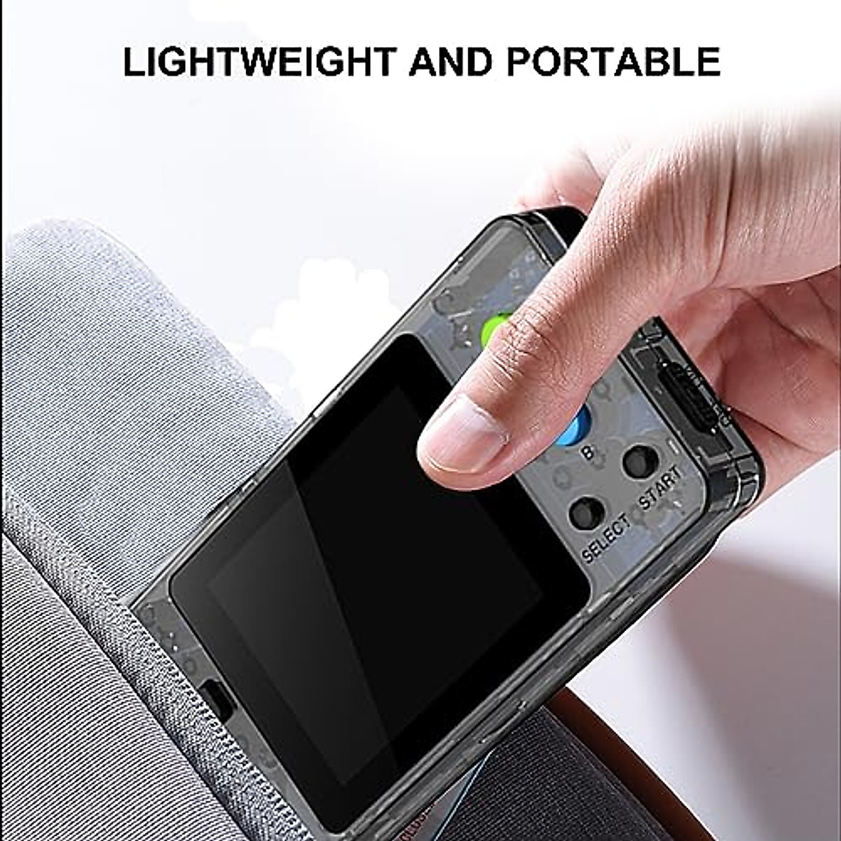 Wireless Retro Game Console Handheld Game Console 2.7 inch IPS Retro Games Consoles Classic Emulator Hand-held Gaming Console Linux Video Games System-Black Transparent