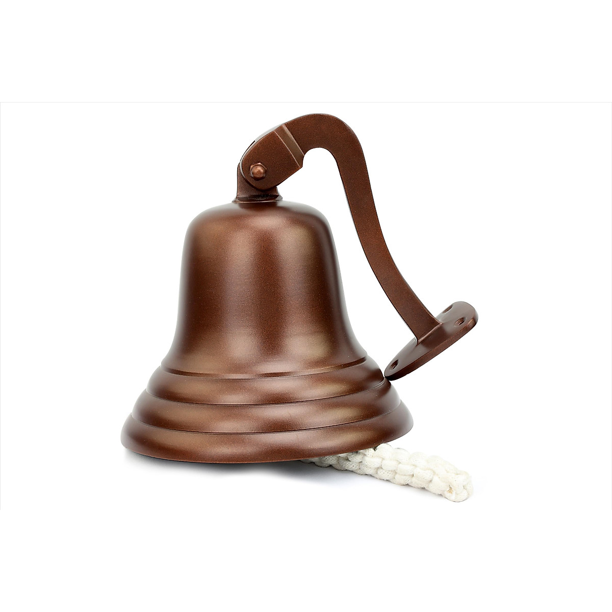 Nagina International 7" Aluminum Dark Coke Copper Antique Premium Loud Striking Sound Boat Decor Bell with Cotton Braided Rope | Classic Nautical Elements