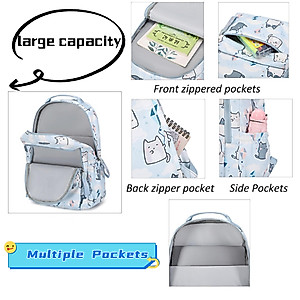 Cute Cat Casual Daypack Teens Elementary School Backpack Students Bookbag for Girls Boys