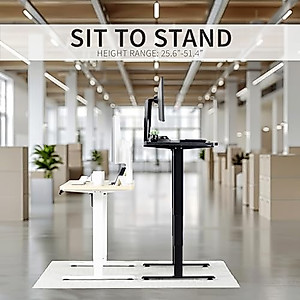 VIVO Electric Height Adjustable 60 x 24 inch Memory Stand Up Desk, Black Solid One-Piece Table Top, Black Frame, Touch Screen Preset Controller, 2E Series, DESK-KIT-2E6B