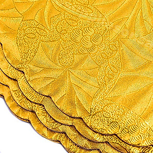 9" Gold Scalloped Edge Cake Boards, 6 ct