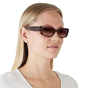 Vogue Eyewear Women's VO5440S Square Sunglasses, Dark Havana/Brown Gradient, 52 mm