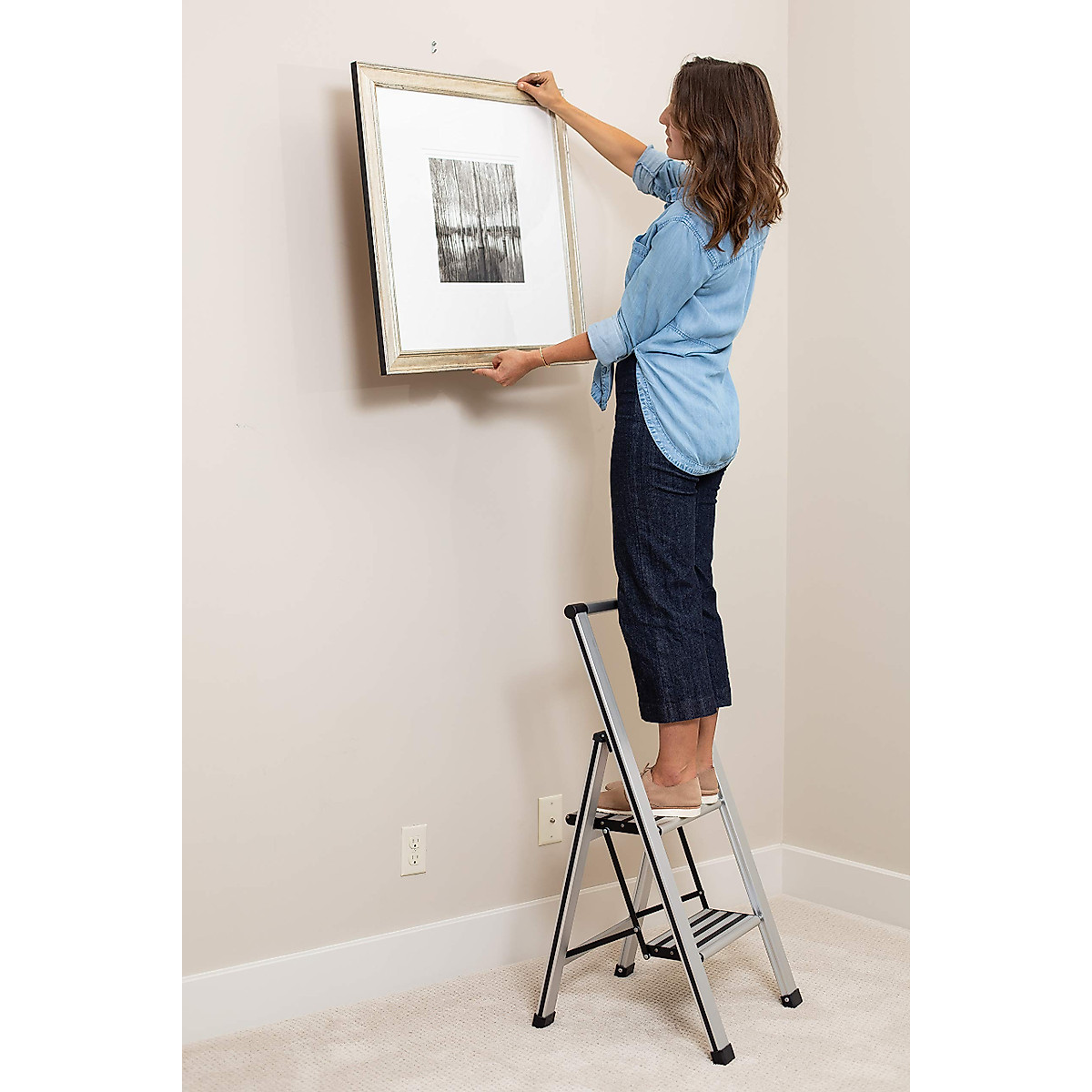 2 Step Ladder | 2 Anti-Slip Steps | Folding Step Stool | 250 lb. Capacity