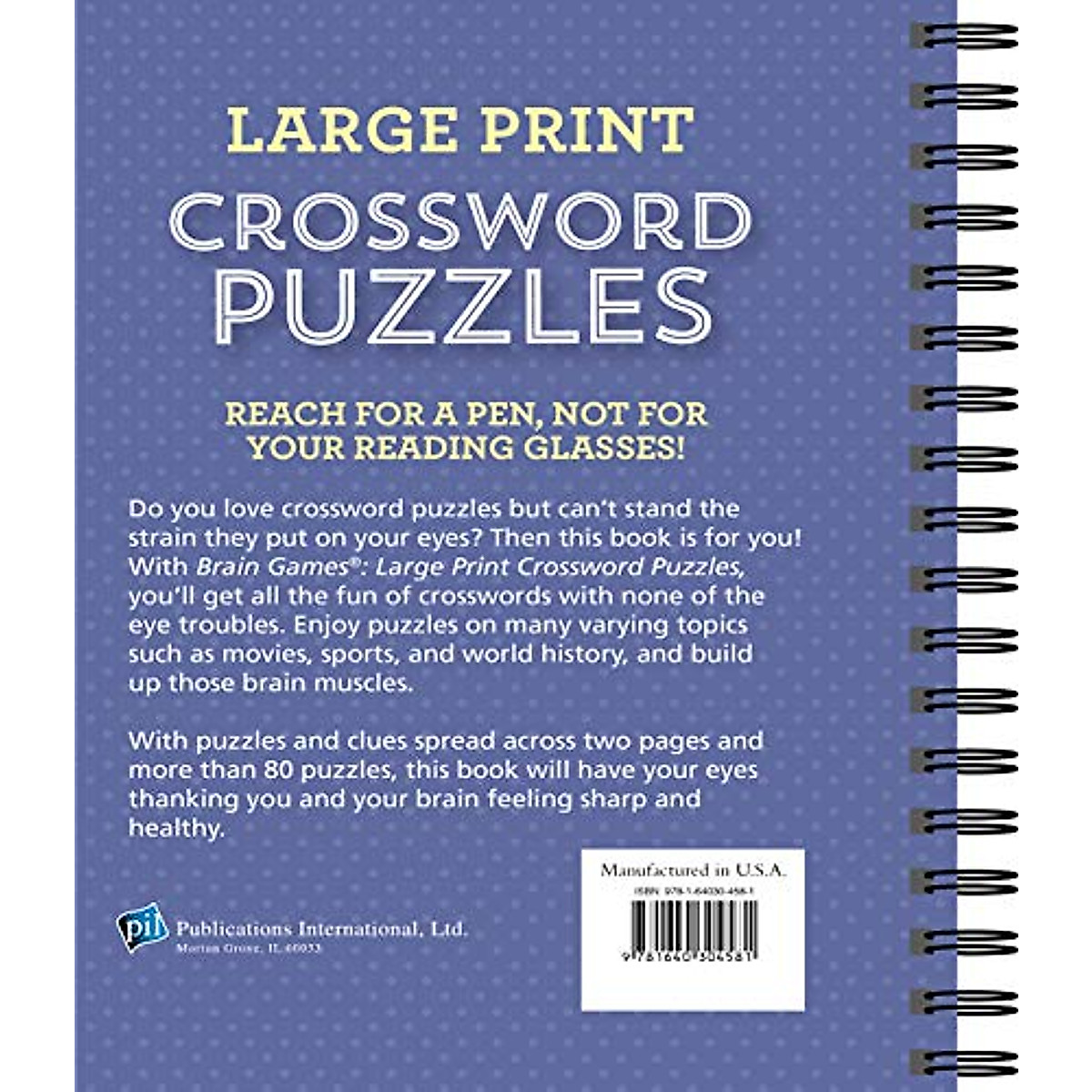 Brain Games - Large Print Crossword Puzzles (Purple)