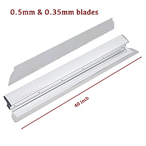 BXGTECH Skimming Blade 40" Blades with 0.5mm & 0.35mm blades 301 Stainless Steel Blade Extruded Aluminum Construction Drywall Tools High-Impact End Caps Sheetrock Gyprock Wall-Board Plasterboard