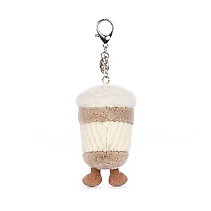 Jellycat Amuseables Coffee-To-Go Bag Charm, 4.5 inches | Food and Drink Plush Keychain | Great Gift Idea