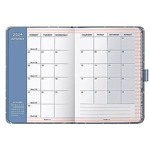 Busy B A6 To Do Diary January to December 2024 - Blue Sprinkle - Faux Leather Week to View Diary with Notes, Tear-Out Lists & Pockets