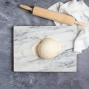 Villa Acacia Marble Cutting Board - 16 x 12 Inch Marble Slab Pastry Board for Charcuterie, Cheese, Dough, Dessert - Decorative Stone Cutting Board for Kitchen and Home﻿