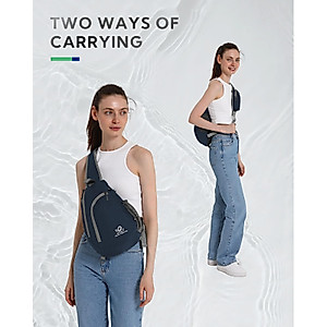 WATERFLY Crossbody Sling Bag Small Water Resistant Backpack Lightweight Shoulder Chest Daypack for Men Women Hiking Travel