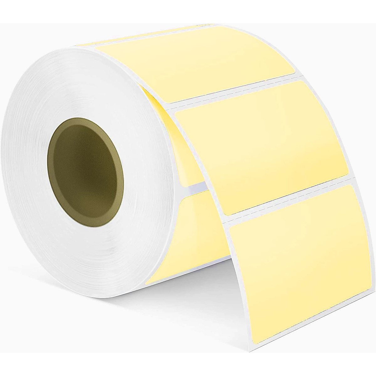 Phomemo 2.25”x1.25” Yellow Direct Thermal Labels, Self-Adhesive Thermal Stickers Labels, Thermal Printer Labels for Address, Logo, Shipping, Barcodes, QR Code (1000 Labels/Rolls,1 Rolls）
