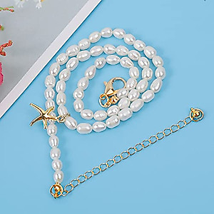 wgoud Natural Freshwater Pearl Beaded Choker Necklace for Women Teen Girls, Trendy Boho Handmade Beads Summer Fun Necklaces Jewelry Gifts (Necklace E)