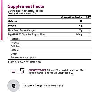 Collagen Peptides Powder - Hydrolyzed Protein(Type I & III) - Digestive Enzymes - Keto Collagen Powder for Women & Men - Hair, Skin, Joints & Workout Recovery Aid - Grass Fed, Non-GMO, Gluten-Free