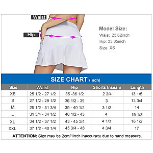 Cityoung Women Golf Skirt with Pockets Tennis Skirts with Shorts Pleated Skorts Skirts Causal Summer Running Activewear Pink S