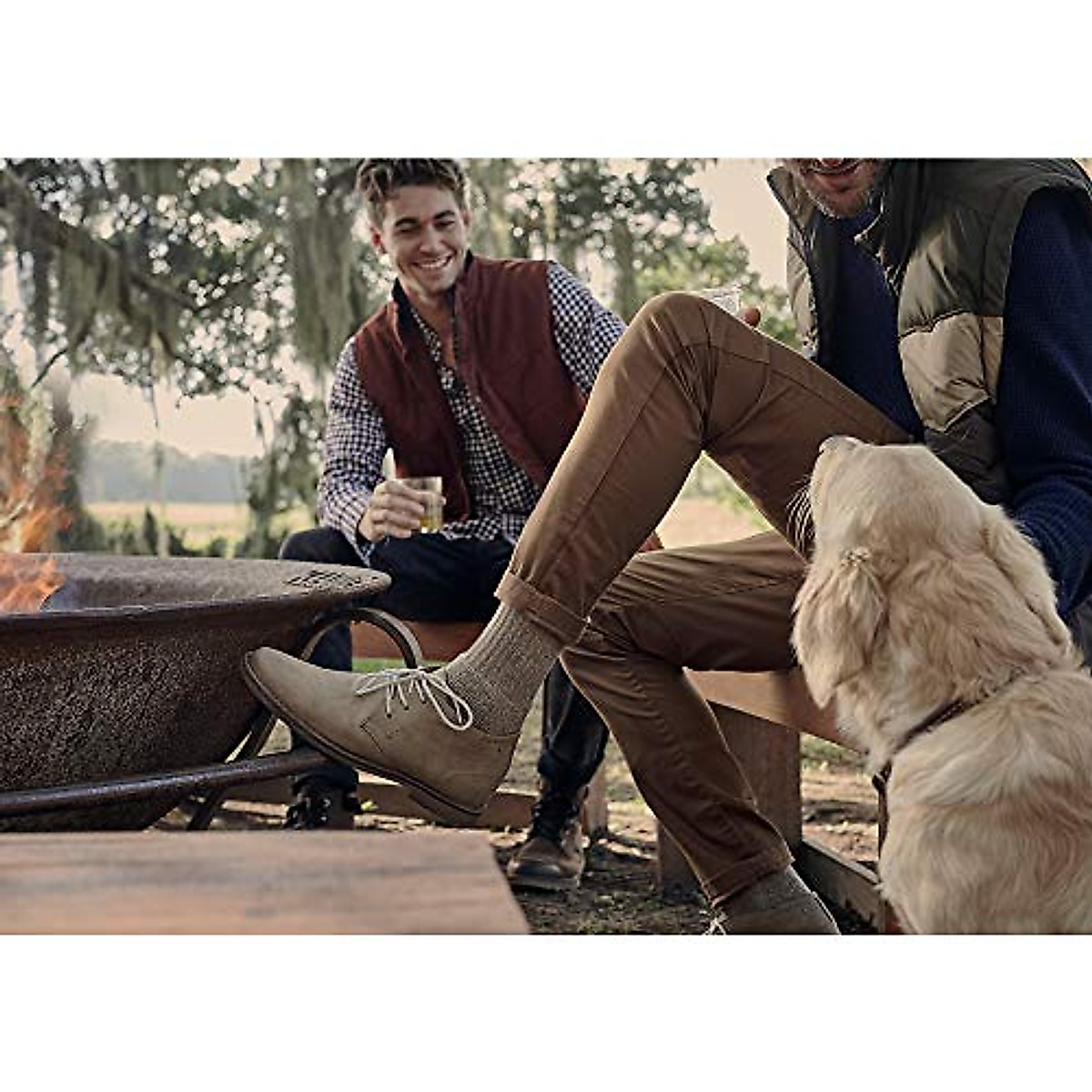 GOLDTOE Men's Harrington Crew Socks, Multipairs, Taupe Marl/Khaki (6-Pairs), X-Large