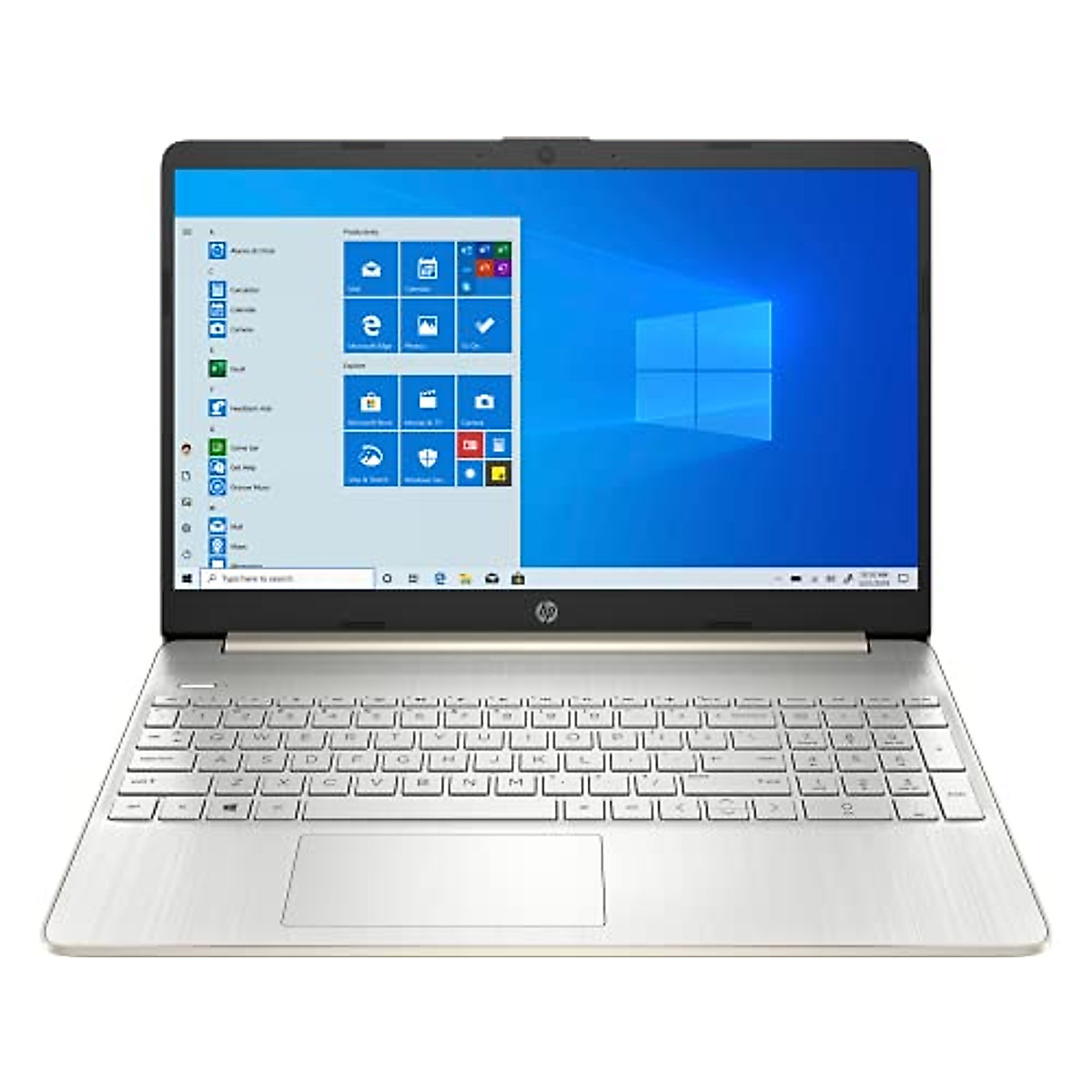 2022 Newest HP Laptop with Microsoft Office Included 1-Year, 15.6" HD Screen, AMD Athlon 3050U 16GB RAM 1TB SSD HDMI Port Webcam Gold White Windows 11 | College Student Bundle, ROKC HDMI Cable
