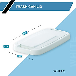 Knape & Vogt QT20LB-WH Trash Can Lid, 0.75 by 14.5 by 7.44-Inch,White