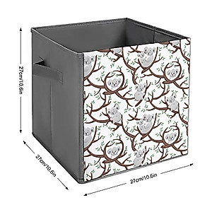 Funny Cartoon Koalas Large Cubes Storage Bins Collapsible Canvas Storage Box Closet Organizers for Shelves