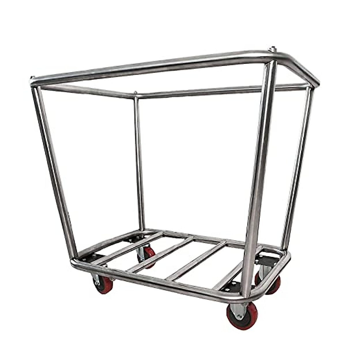 Commercial Laundry Cart,Stainless Steel Industrial Rolling Laundry Cart Storage Trolley Hamper for Hotel/Home/Hospital,80kg/176 LBS Load,10 Bushel