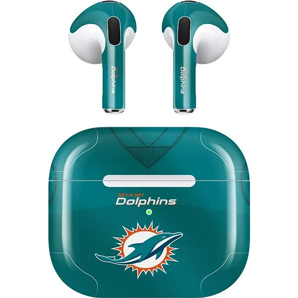 Skinit Decal Audio Skin Compatible with Apple AirPods (3rd Gen, 2021) - Officially Licensed NFL Miami Dolphins Team Jersey Design