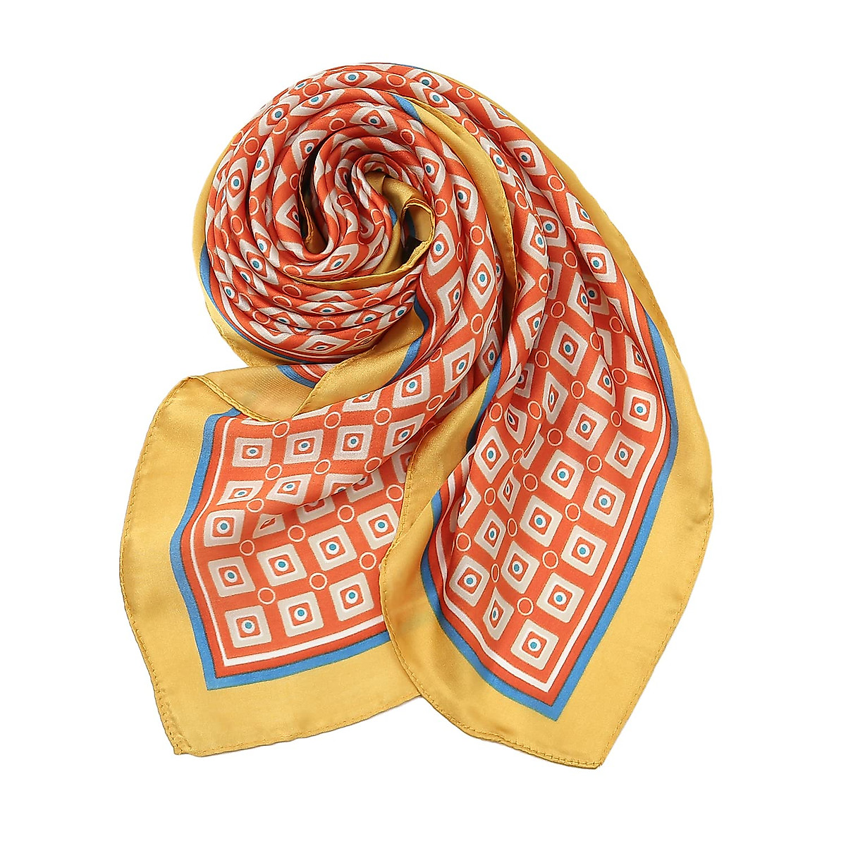 RIIQIICHY Head Scarf Like Silk Satin Hair Scarf for Women Sleeping Square Designer Bandana Check Scarf for Hair Wrapping at Night 27.5 Inch