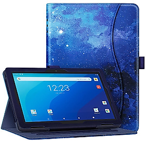 Fintie Folio Case for Onn. 10.1" Tablet 2020 (Model: 100011886), Multiple Angle Viewing Smart Stand Protective Cover with Pocket, Pencil Holder for Onn 10 inch Tablet 2020 Generation 2 (Starry Sky)