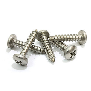 WOIWO Stainless Phillips Pan Head Wood Screws, 8 x 1/2" Wood Screws (100pc)